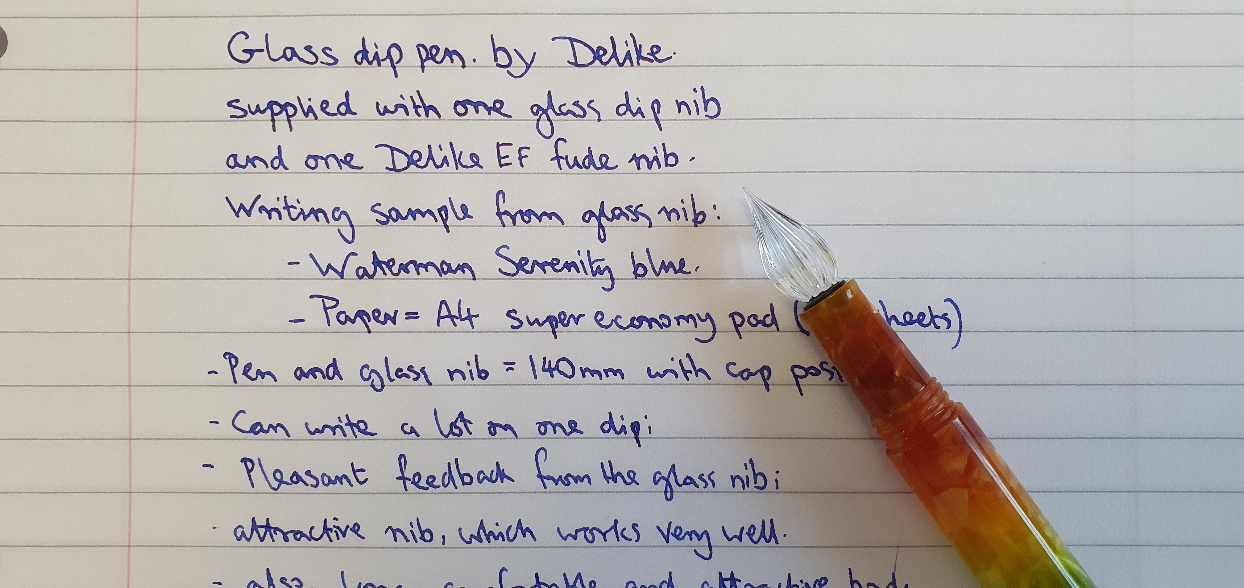 Going for a dip with the Moonman glass nib pen. | Fountain pen blog