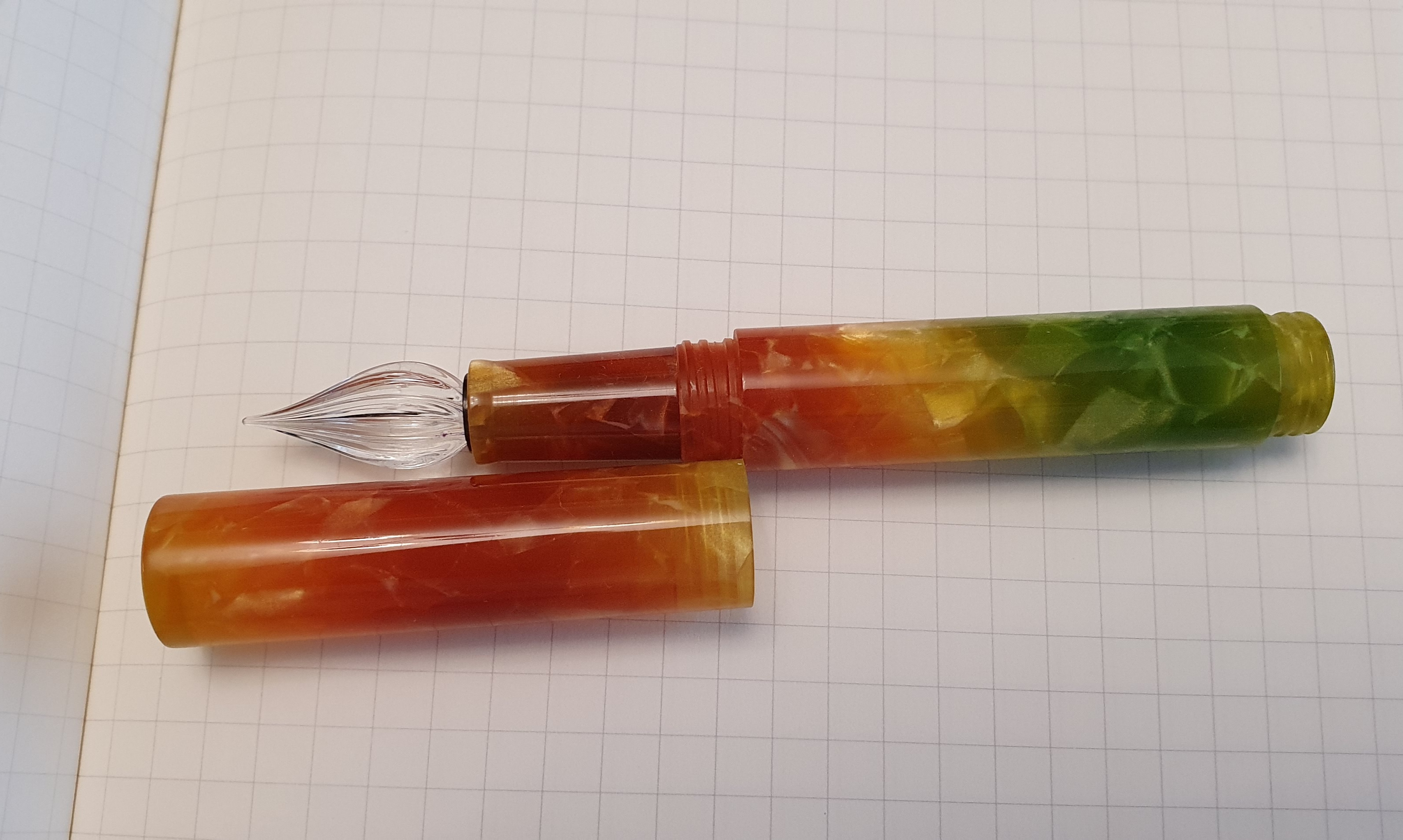 Going for a dip with the Moonman glass nib pen. | Fountain pen blog