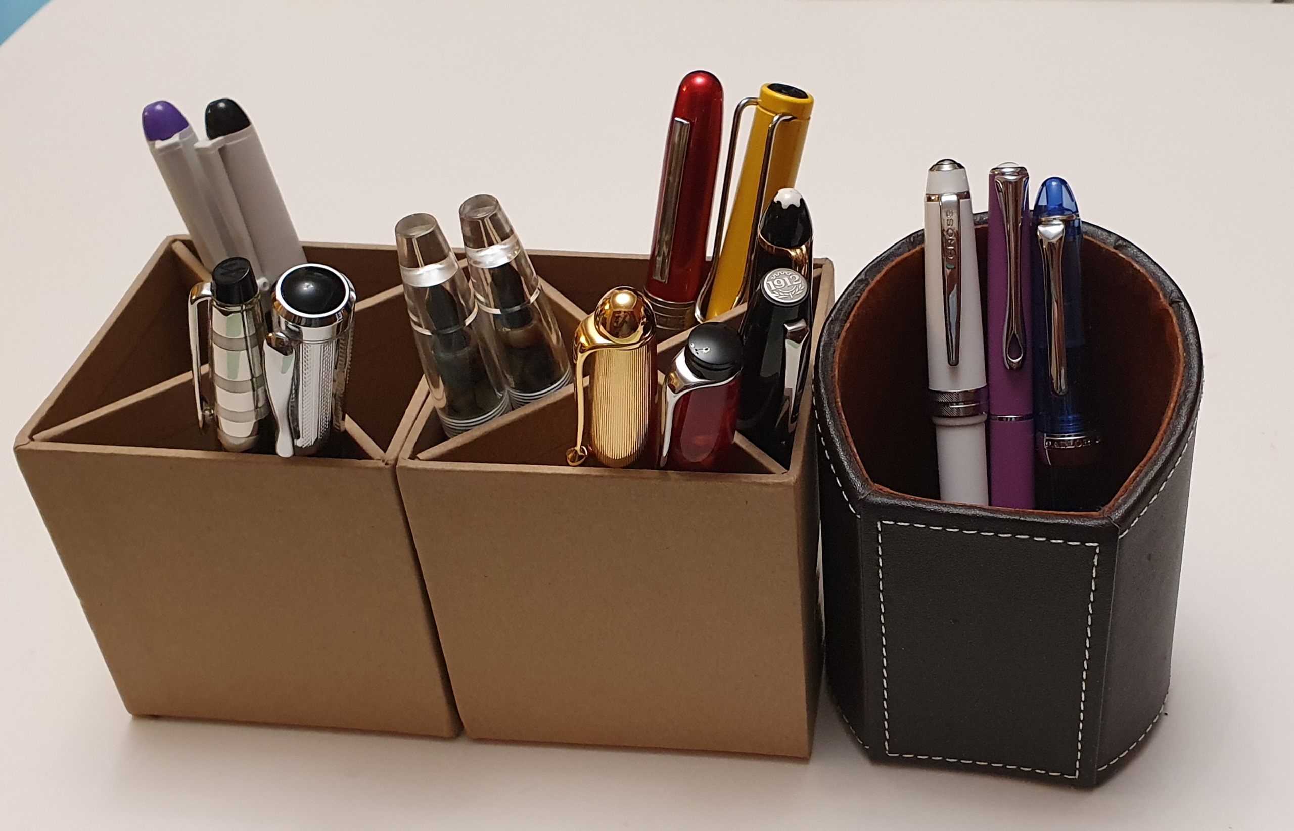 The state of the pen cups, September 2021. | Fountain pen blog